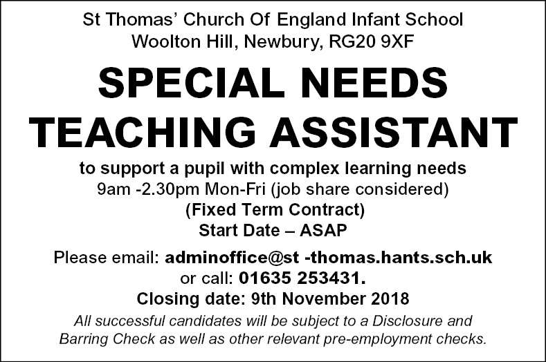 Special Needs Teaching Assistant Required Special Needs Teaching Assistant Required